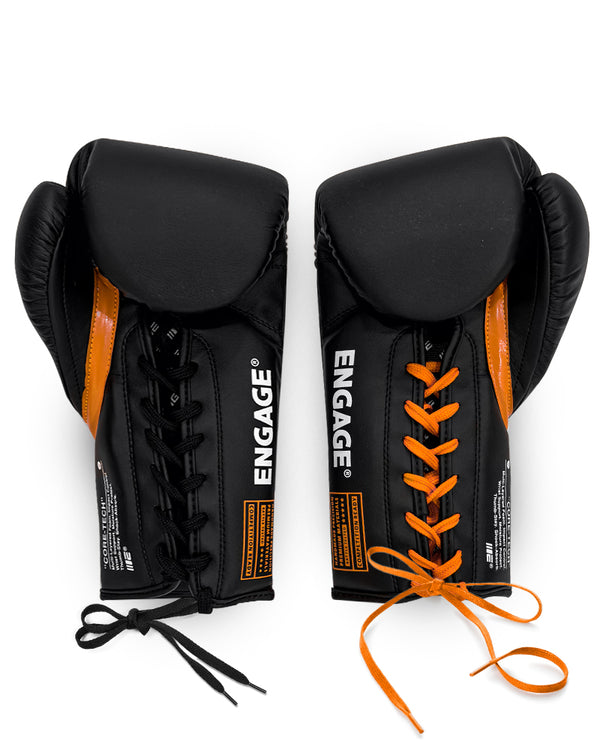 W.I.P Series Boxing Gloves - Black (Lace Up) - Engage®